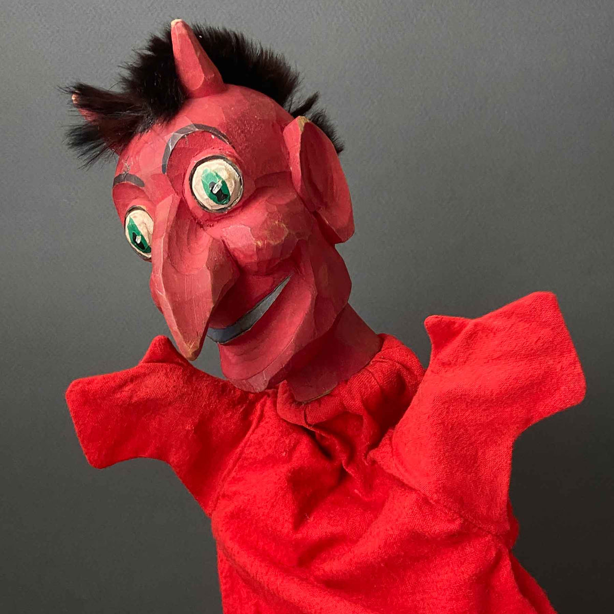 Vintage DEVIL Hand Puppet by Till De Kock ~ 1960s – Once Upon A Puppet