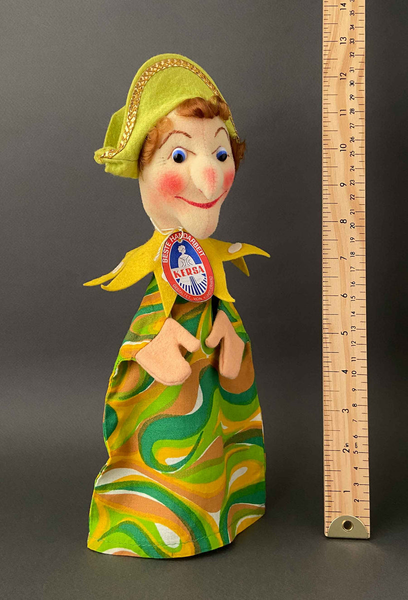 Rare Vintage KERSA Punchinello Hand Puppet ~ 1960s – Once Upon A Puppet
