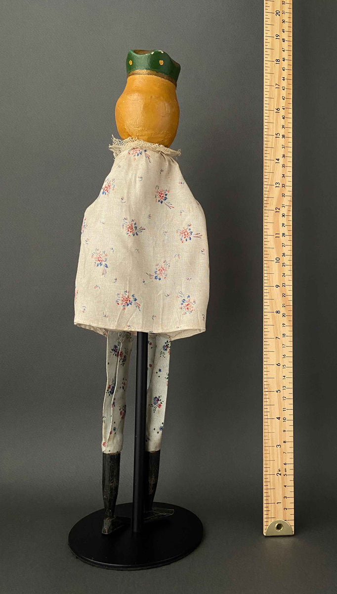 Antique QUEEN Hand Puppet ~ Early 1900s Punch and Judy – Once Upon A Puppet