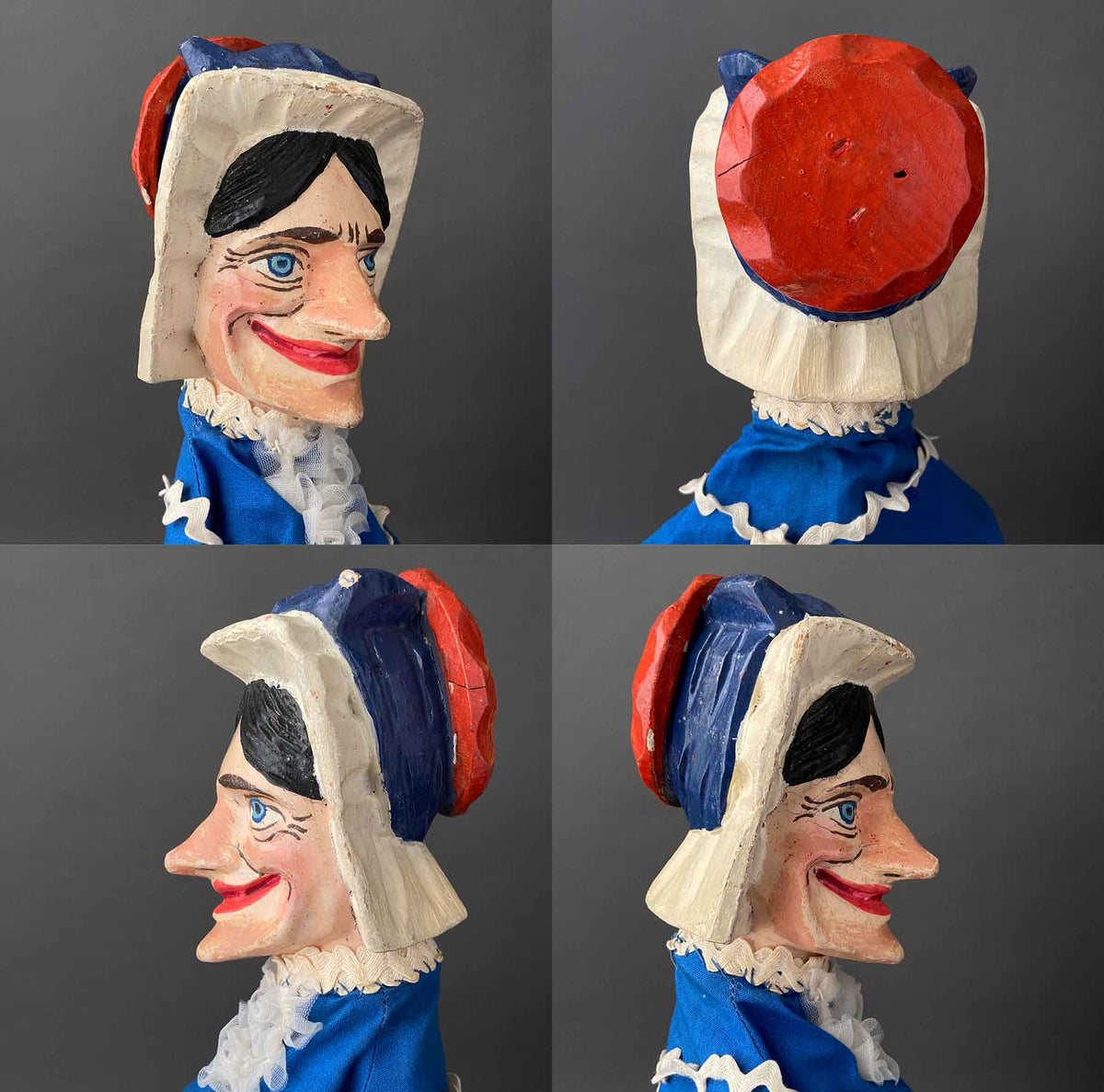 Antique Mr Punch, Judy and the Baby Hand Puppet Set ~ Late 19th c. Rare ...