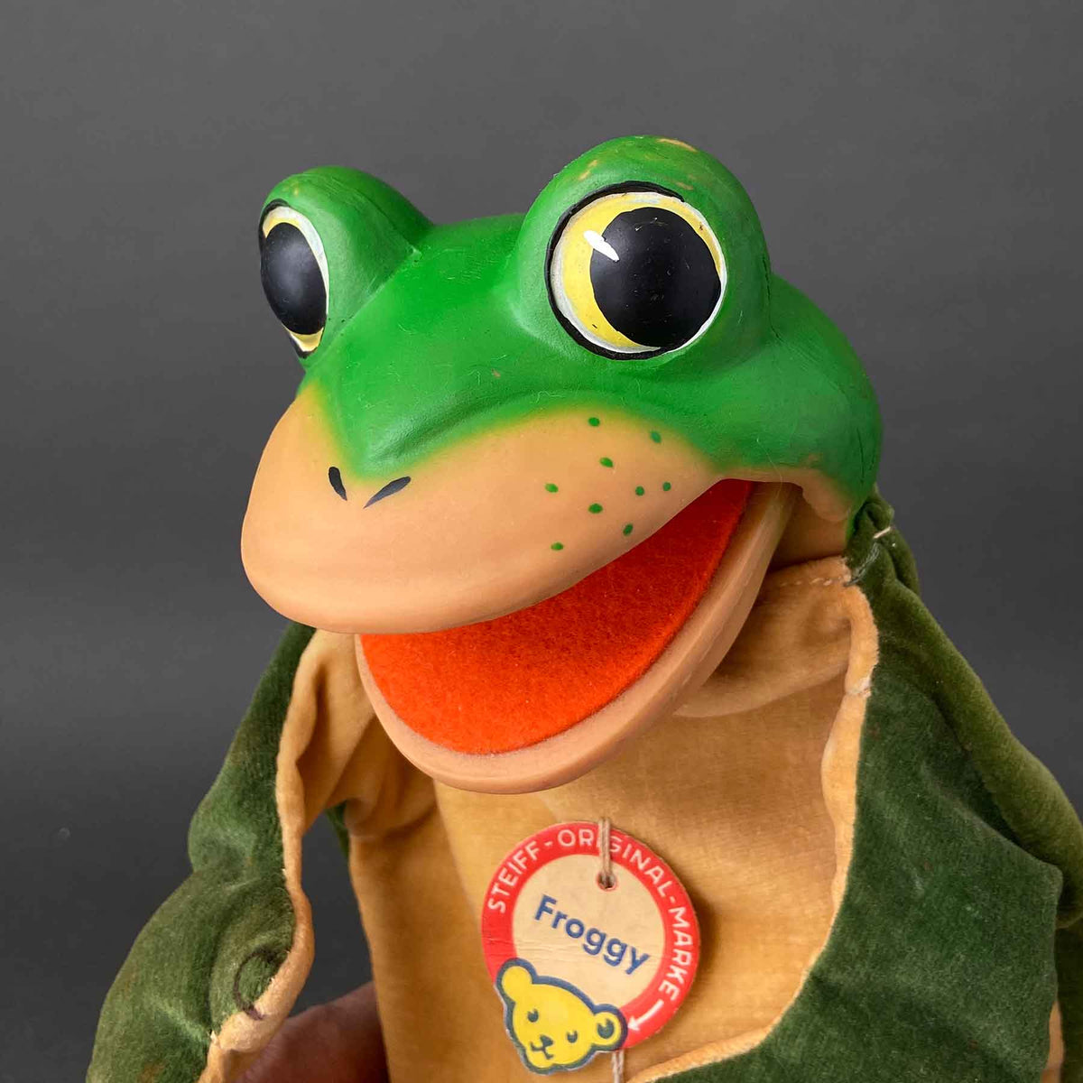 Vintage STEIFF Froggy Hand Puppet ~ 1963-67 – Once Upon A Puppet