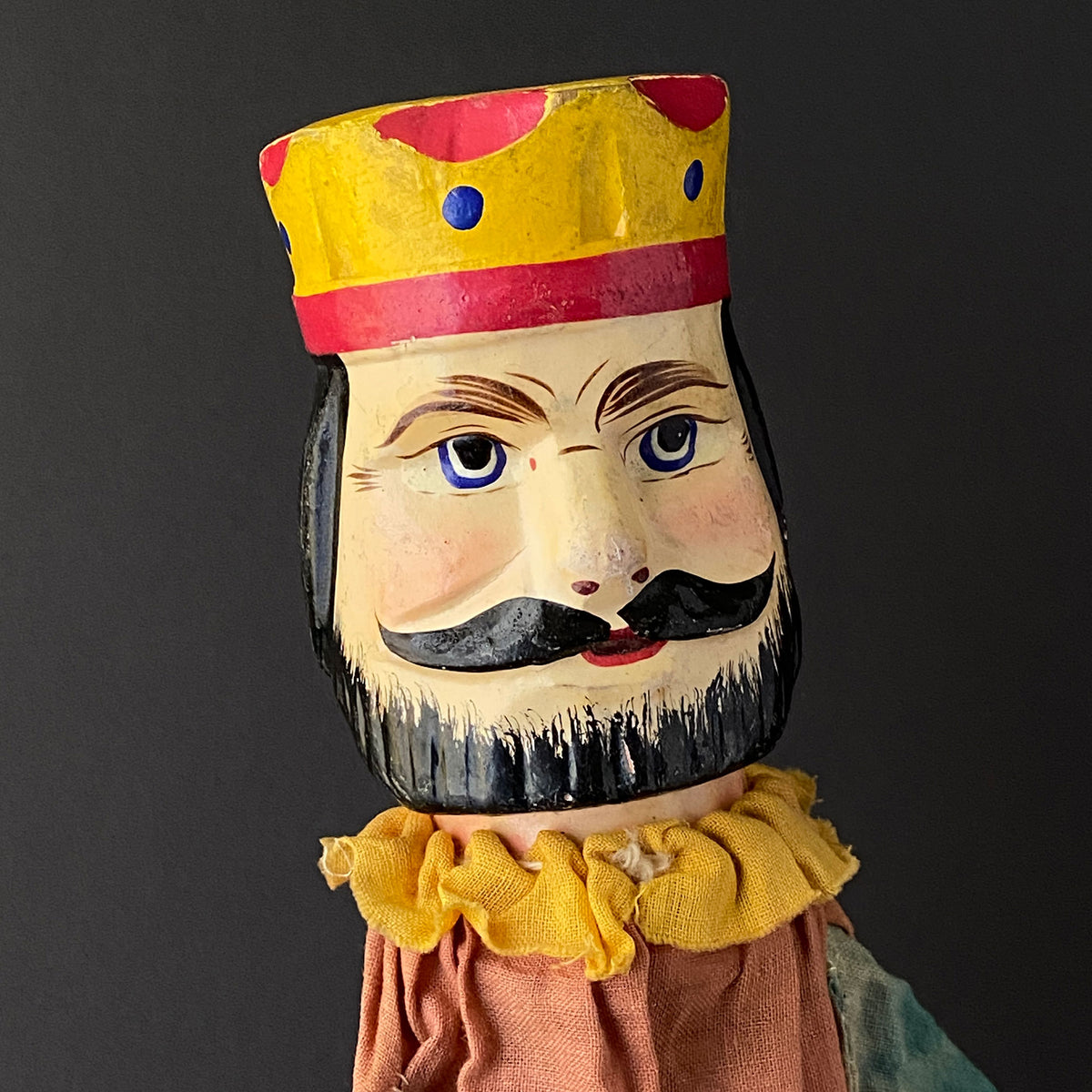 Antique KING Hand Puppet ~ Early 1900s Punch and Judy – Once Upon A Puppet