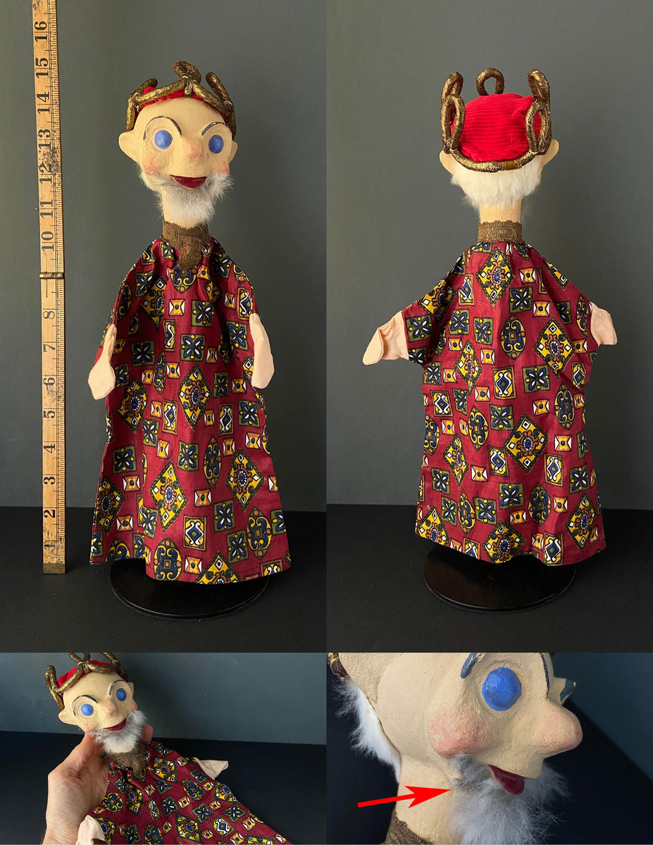 Vintage KING Hand Puppet ~ Papier Mache 1960s – Once Upon A Puppet