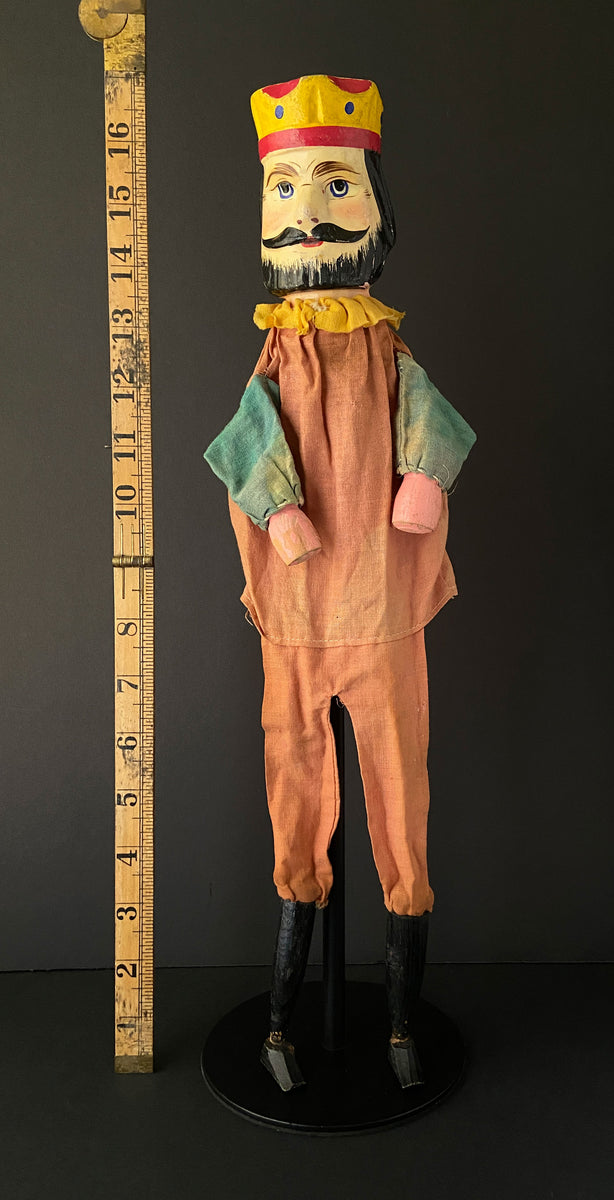 Antique KING Hand Puppet ~ Early 1900s Punch and Judy – Once Upon A Puppet