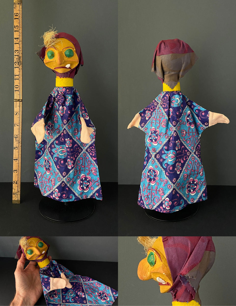 Vintage WITCH Hand Puppet ~ Papier Mache 1960s – Once Upon A Puppet