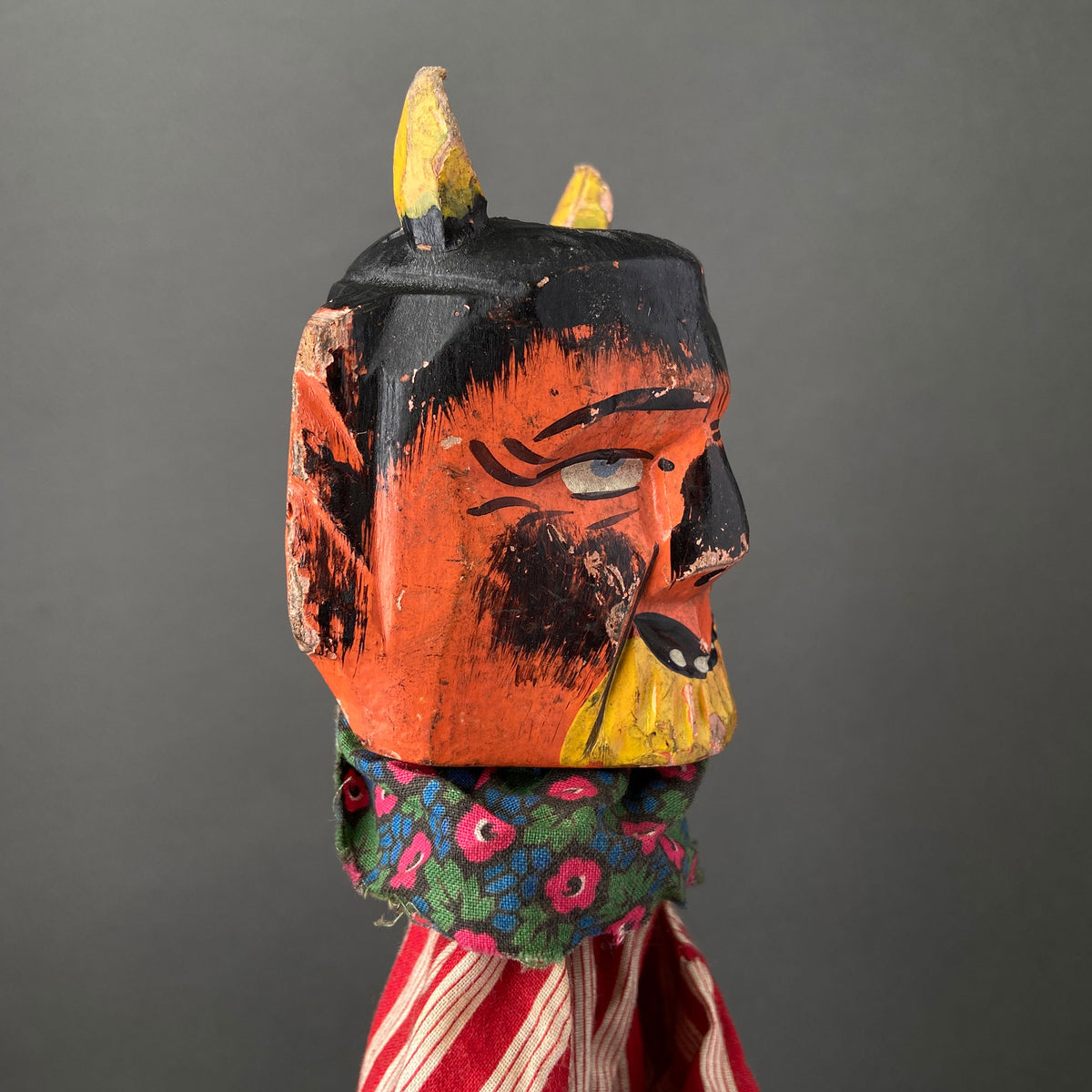 Antique DEVIL Hand Puppet ~ Early 1900s Punch and Judy – Once Upon A Puppet