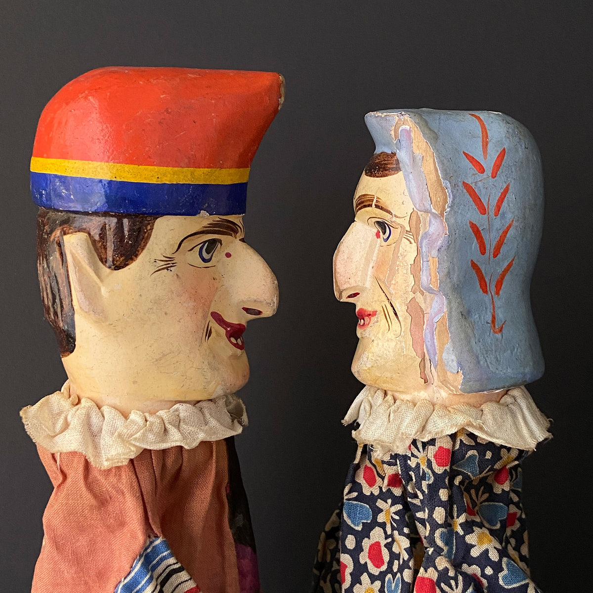 Antique PUNCH and JUDY Hand Puppet Set ~ Early 1900s – Once Upon A Puppet