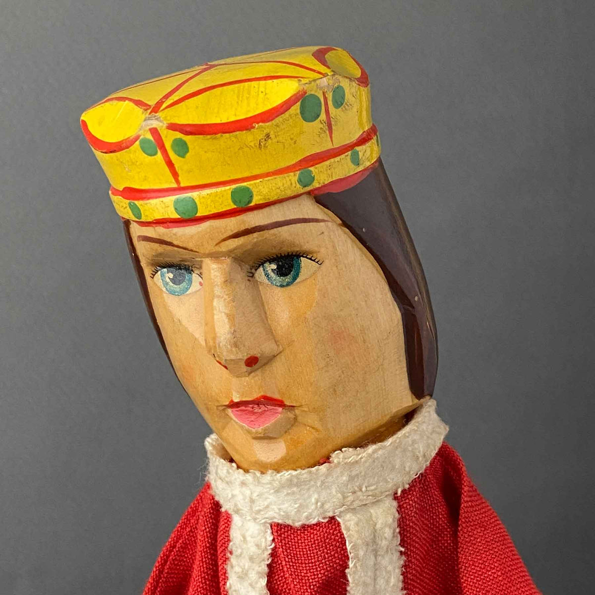 Antique KING and QUEEN Hand Puppet Toy Set ~ Early 1900s Punch and Judy ...