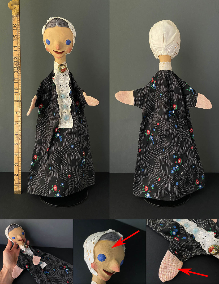 Vintage GRANDMOTHER Hand Puppet ~ Papier Mache 1960s – Once Upon A Puppet